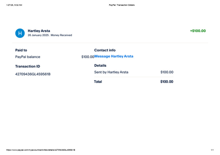 PayPal - Transaction Details | PDF