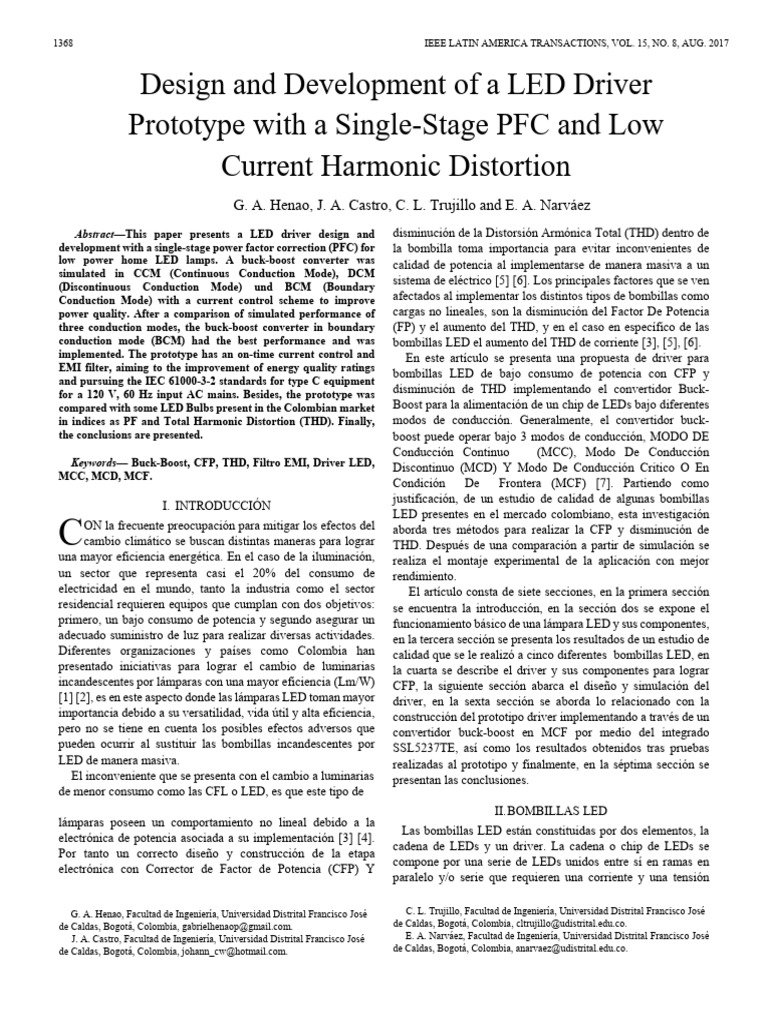 2) Design and Development of A LED Driver Prototype With A Single-Stage PFC and Low Current ...