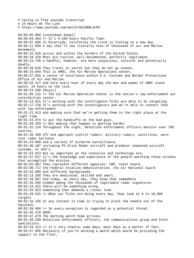 AMOC: 24-Hour Air Surveillance Operations | PDF | National Security ...