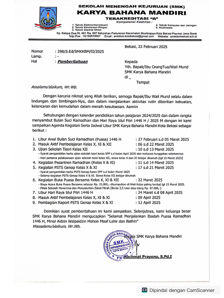 Surat Edaran Ramadhan 2025 Rev | PDF
