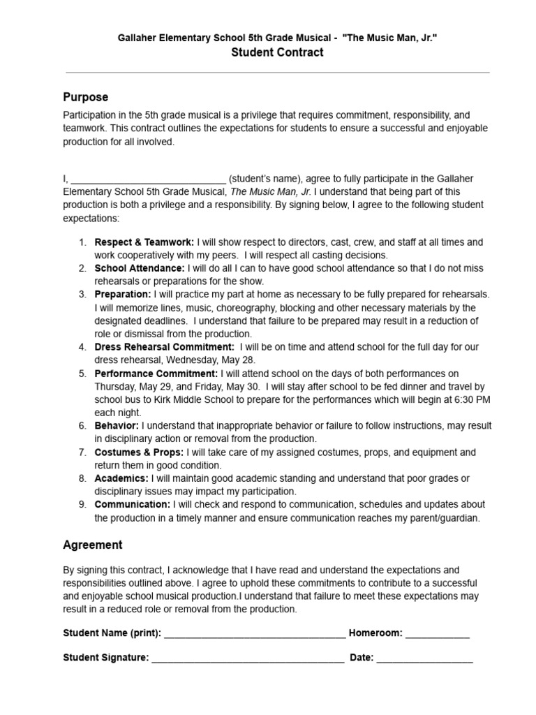 Student and Parent Contract | PDF
