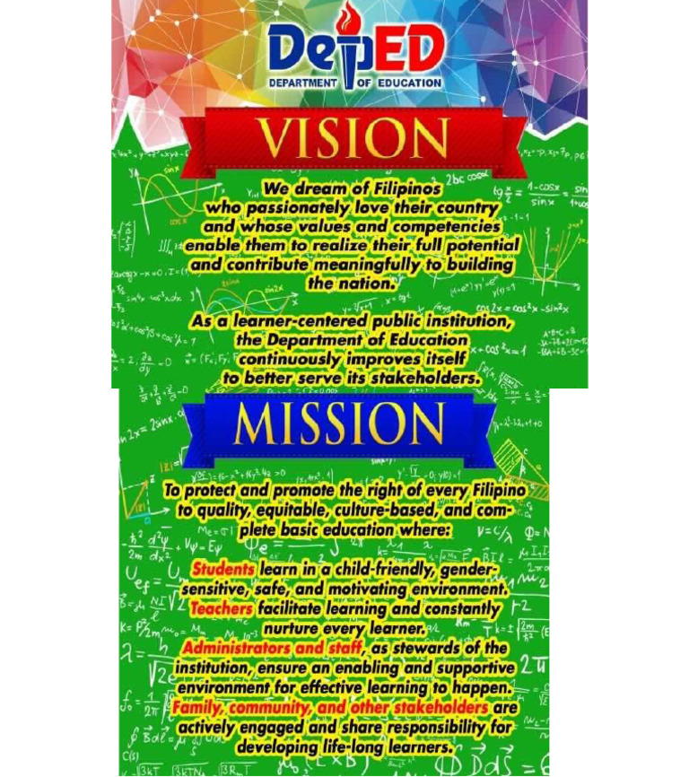 DEPED VISION, MISSION, CORE VALUES | PDF