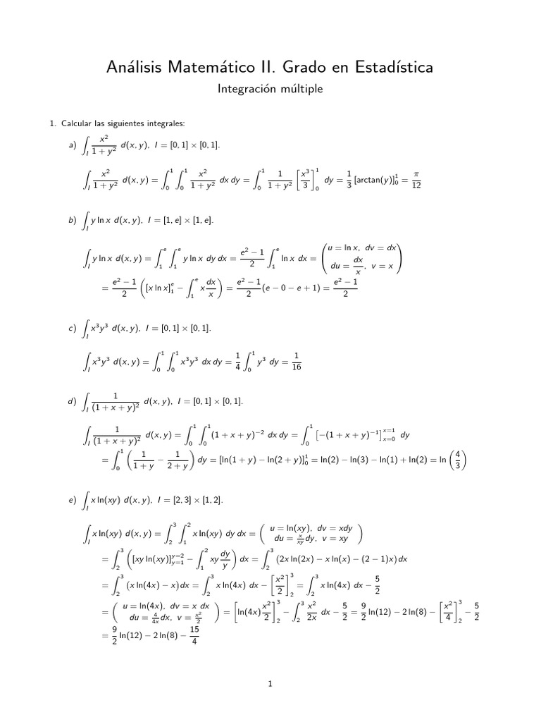 Ejercicios Resueltos. Tema 4. Integración Múltiple. M. L. Godoy | PDF