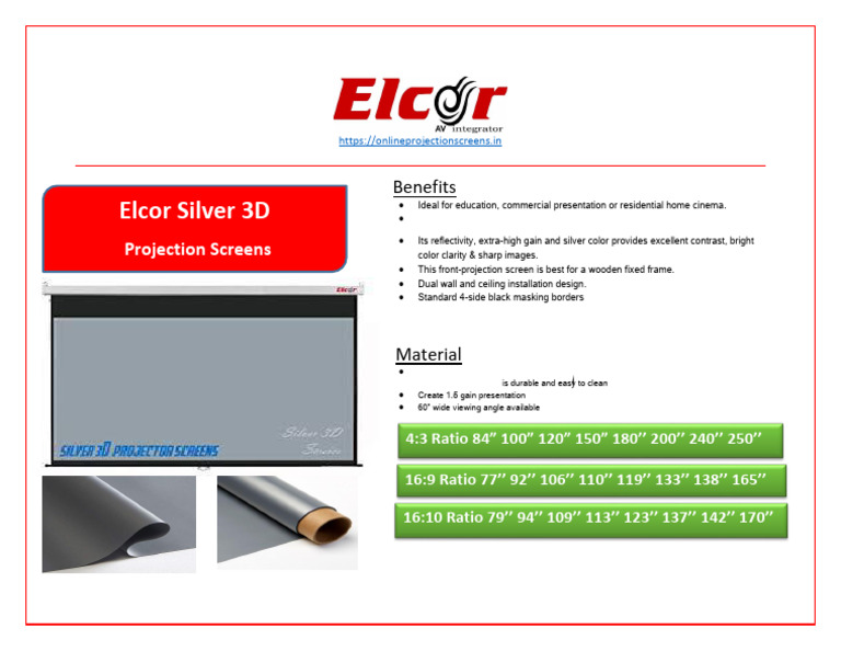 Silver 3d Projection Screen | PDF