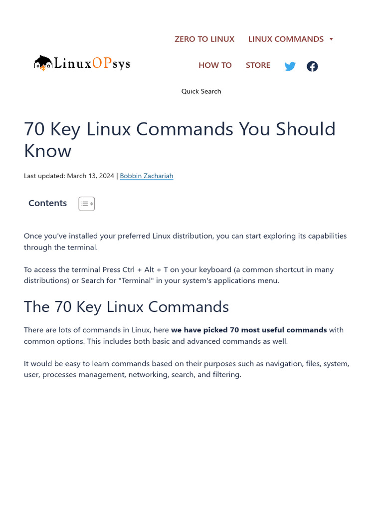 70 Key Linux Commands You Should Know | PDF | File System | Computer File