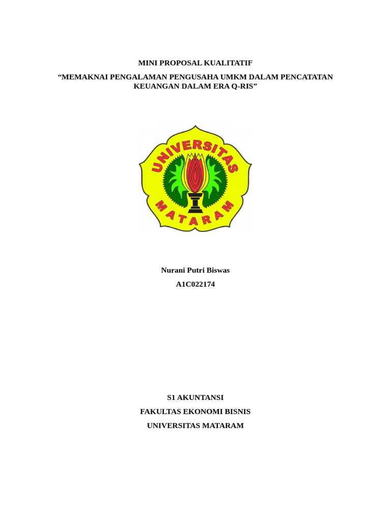 MINI PROPOSAL KUALITATIF | PDF