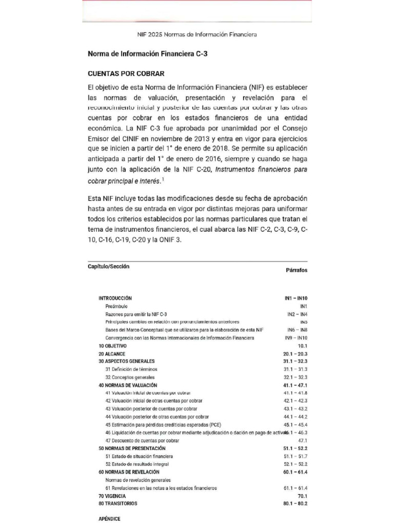 Nif C3 Documentos Por Cobrar | PDF