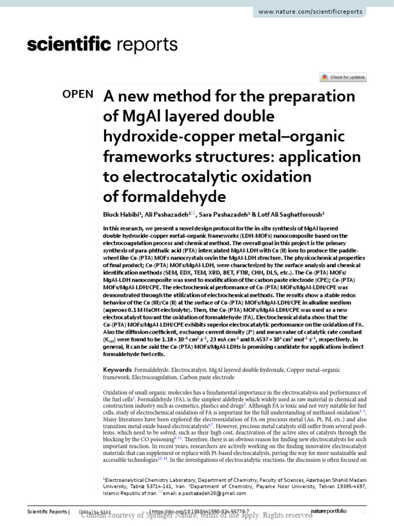 A New Method For The Preparation of MgAl Layered D | PDF ...