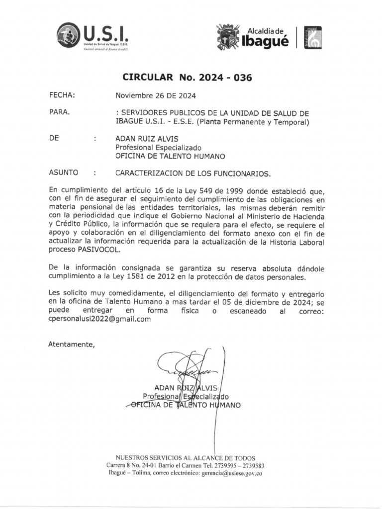 Circular 036 Pasivocol | PDF