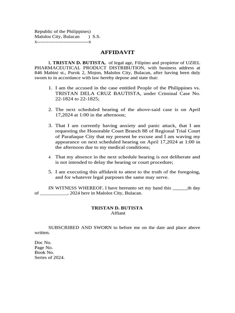 AFFIDAVIT OF LOSS ID Beltrandocx-1 | PDF