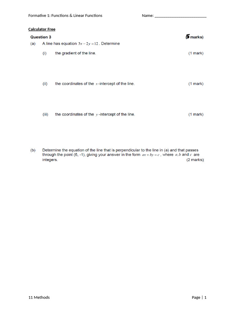 Functions & Linear functions Practice | PDF