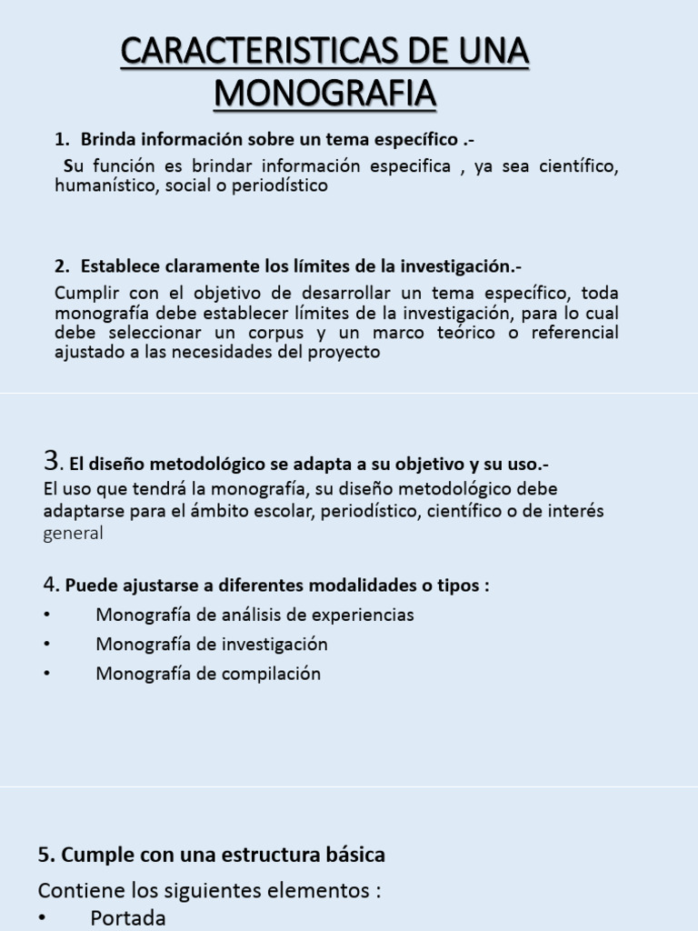 Características Clave de una Monografía | PDF
