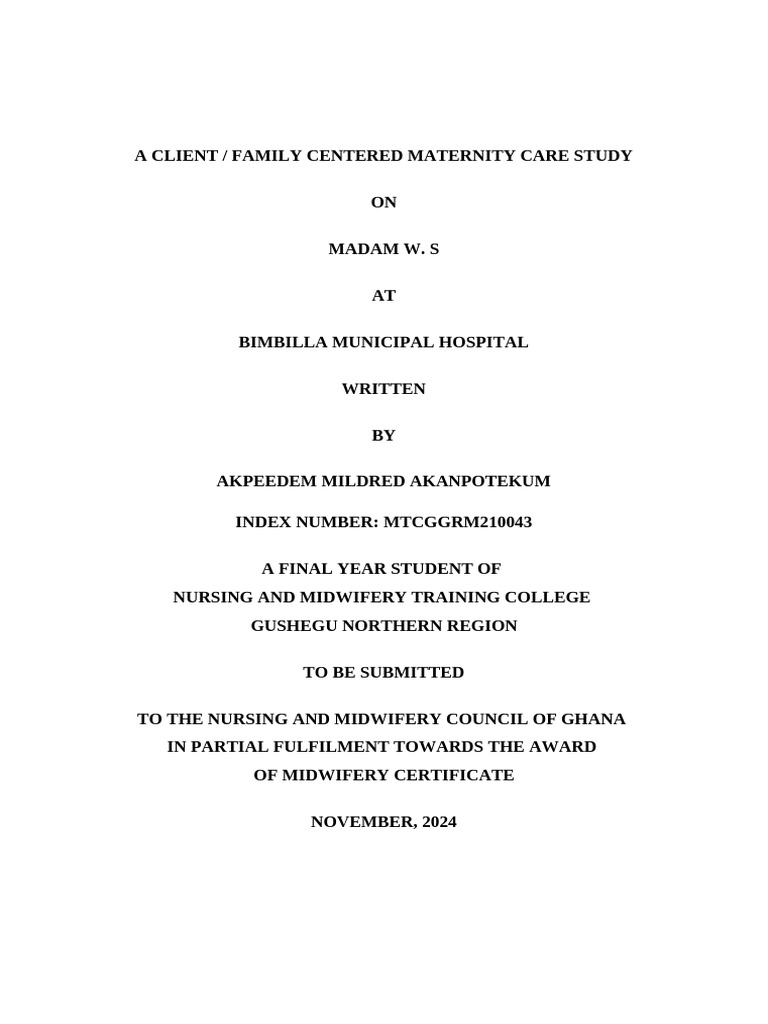 Princella A. Princella Care Study (Final Work) | PDF | Childbirth ...