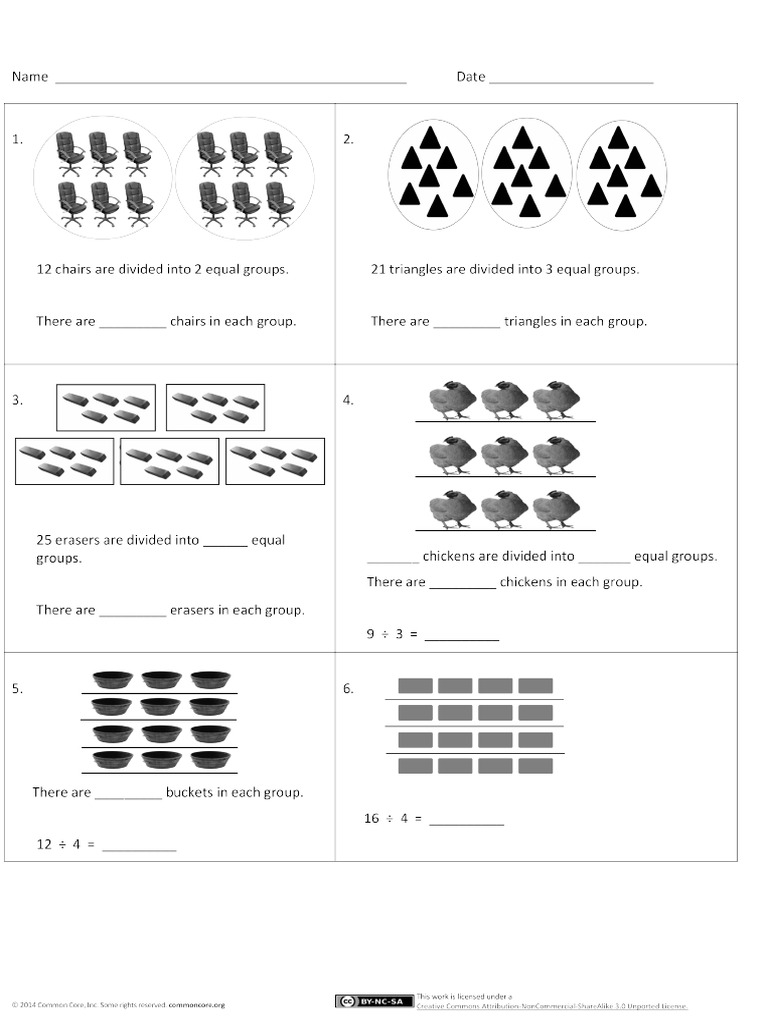 3rd Grade Equal Groups Division Worksheets PDF | PDF