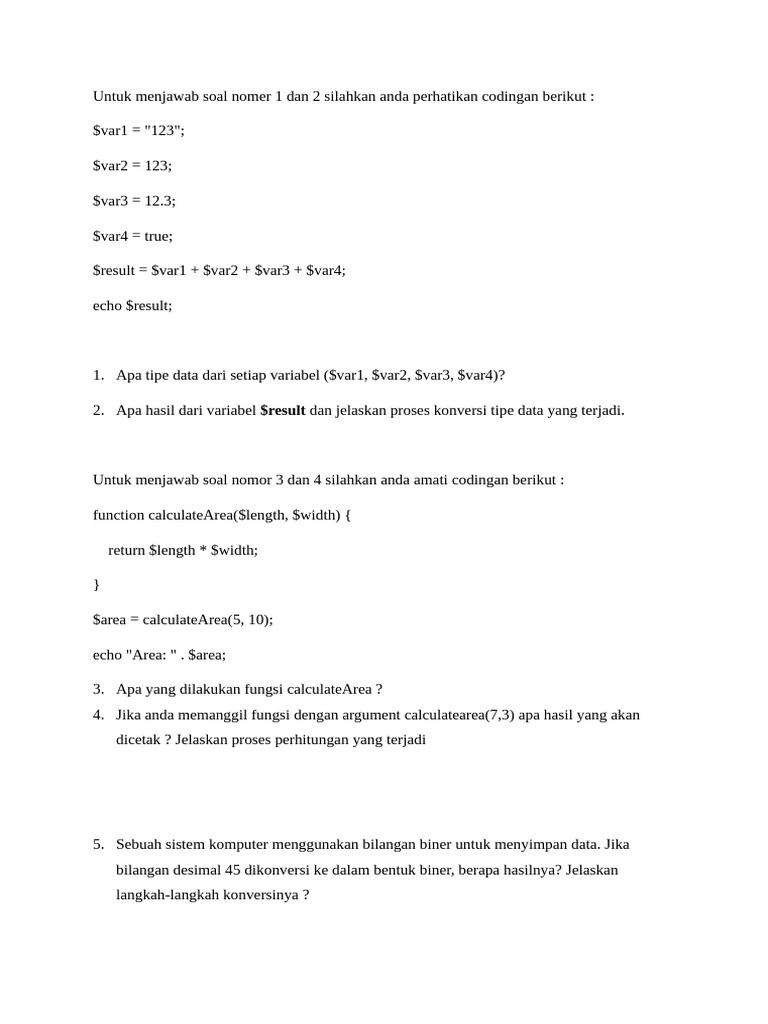 Soal UTS Pemograman Dasar | PDF