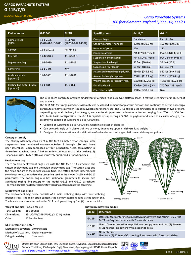 G-11BCD Cargo Parachutes | PDF | Parachute | Equipment