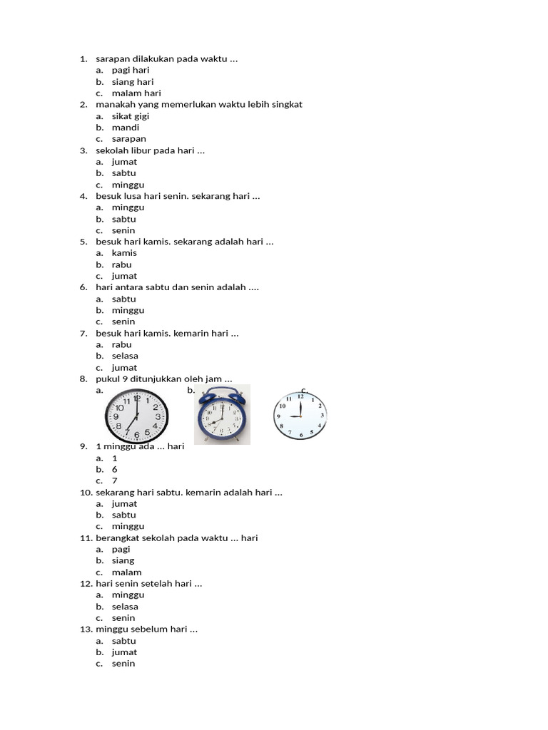 Soal MTK Waktu | PDF