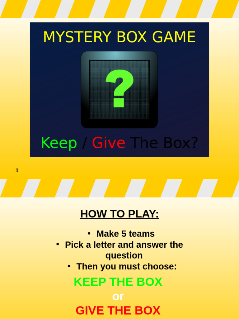 Mystery Box Game: Chemistry Challenge | PDF
