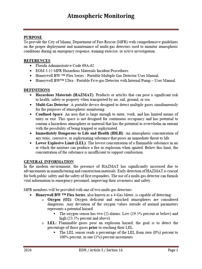 Atmos Monitoring | PDF | Dangerous Goods | Safety