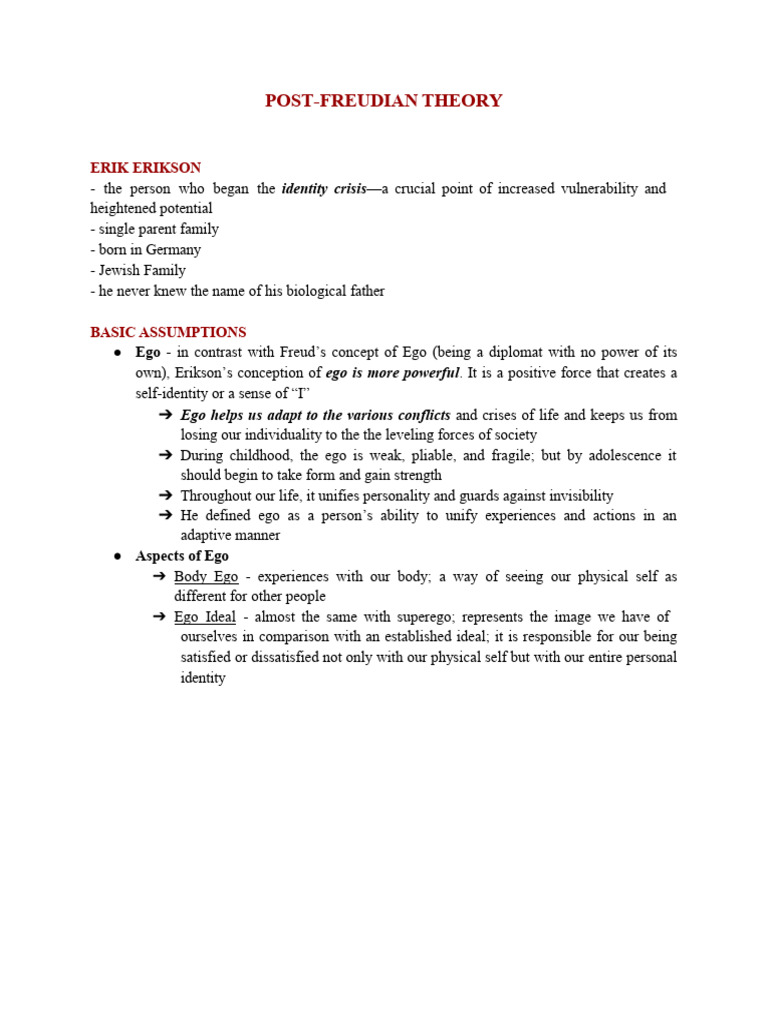 Erikson's Psychosocial Development Stages | PDF | Identity (Social ...