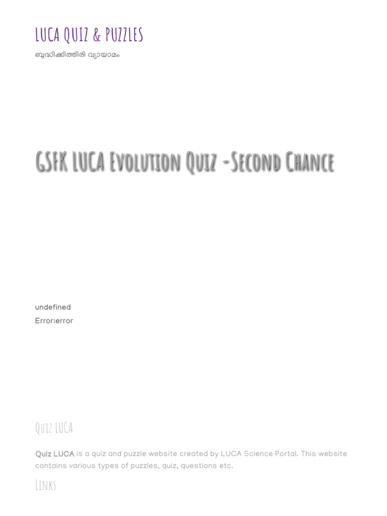 LUCA Quiz and Puzzle Platform | PDF