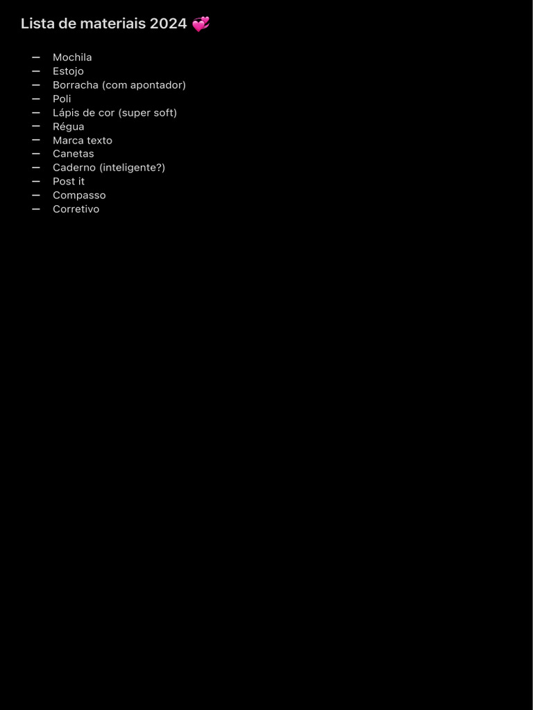 Lista de Materiais 2024 ? | PDF