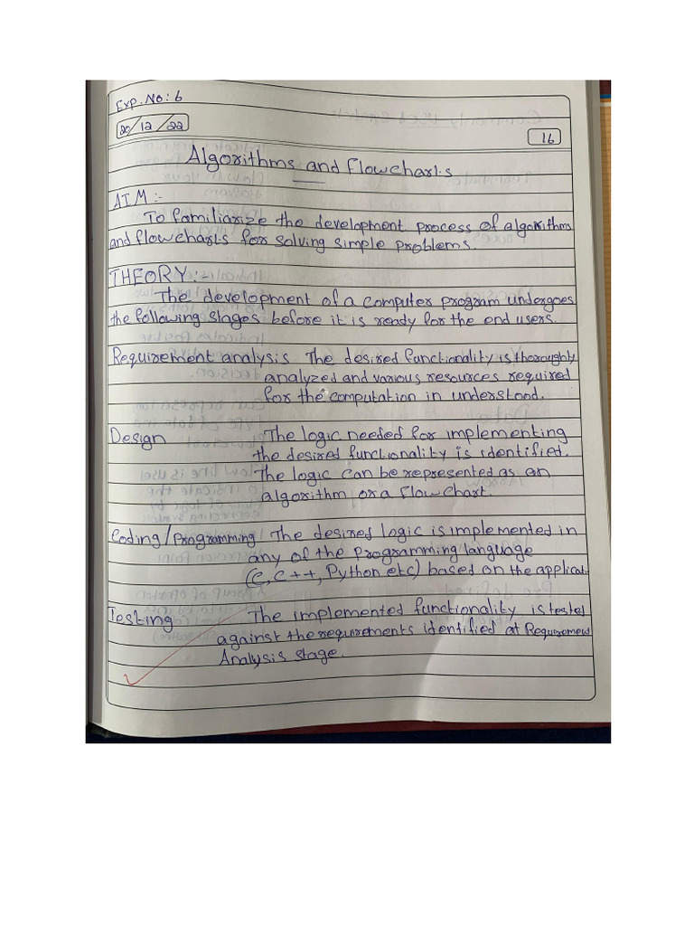Experiment 8 Algo & Flow Chart | PDF