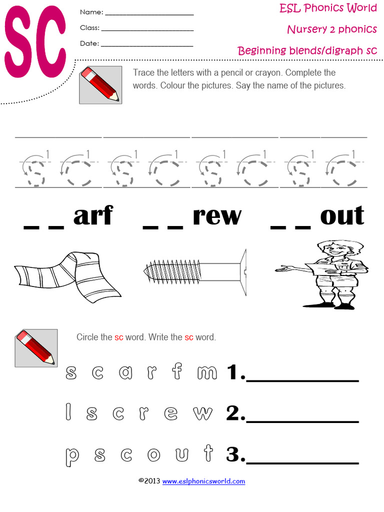 Digraph SC Worksheet 27 | PDF