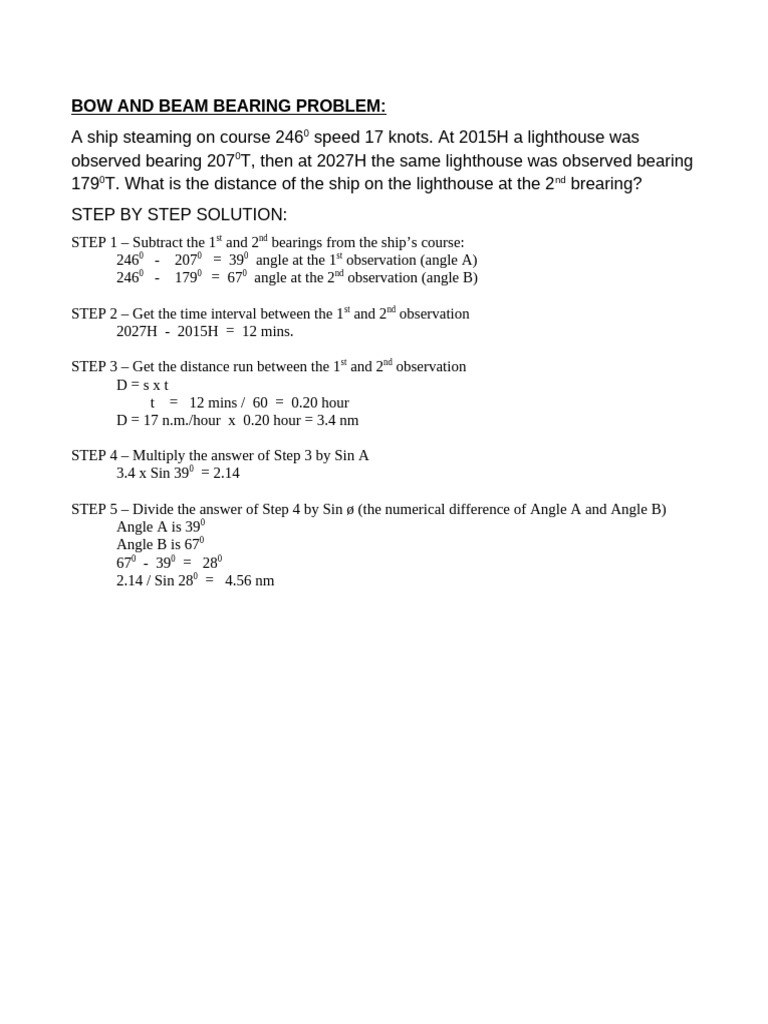 Bow and Beam Bearing Calculation | PDF