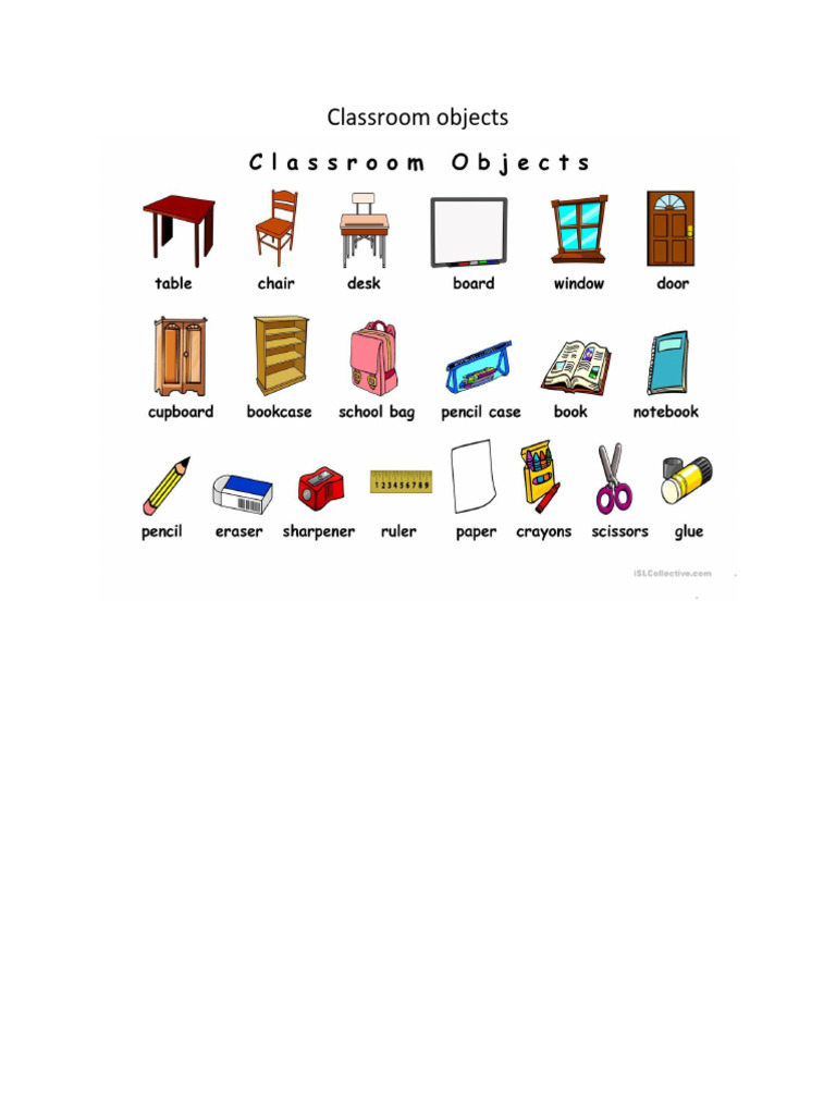 Classroom objects | PDF