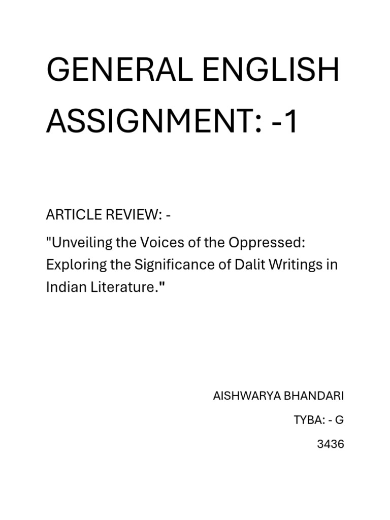 Dalit Literature: Voices of Resistance | PDF | Dalit | Social Exclusion