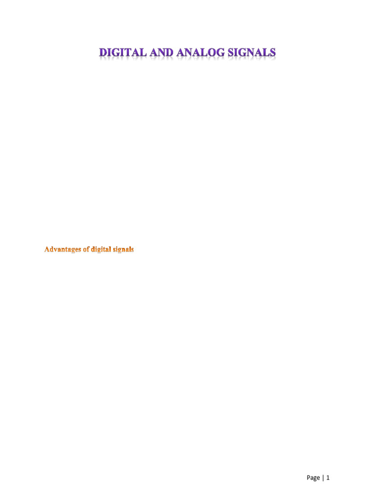 Digital - and - Analog Signal | PDF | Discrete Time And Continuous Time ...