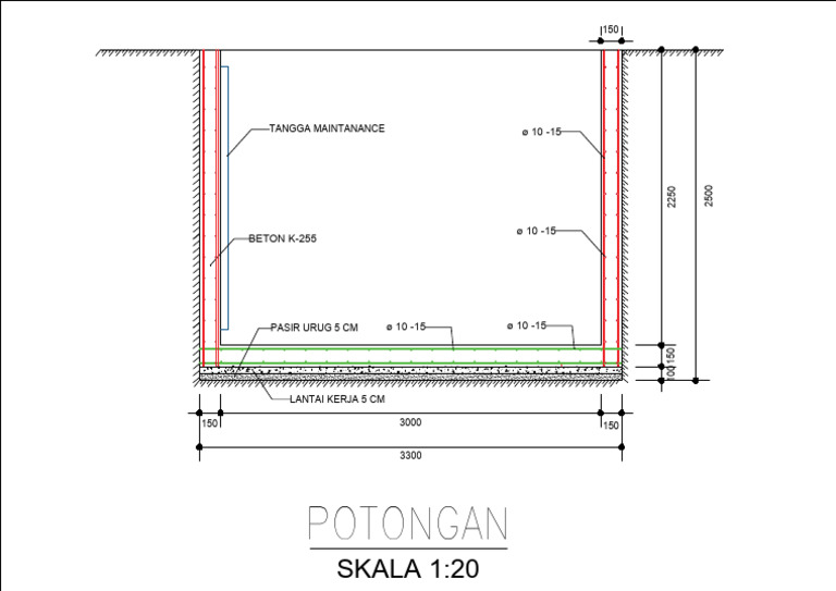 Potongan Penampun Air Tandon Sgr | PDF