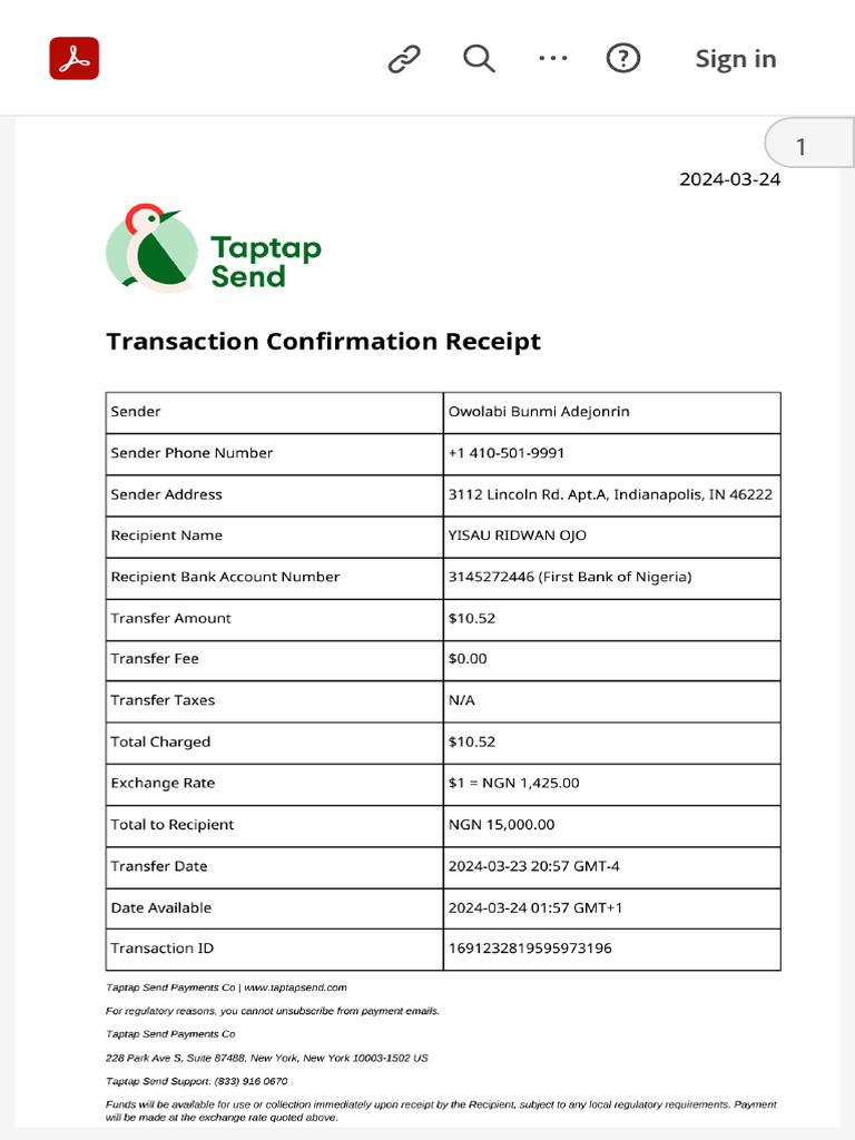 Taptap Send 1691232819595973196 en_US.pdf(Review) - Adobe cloud storage | PDF
