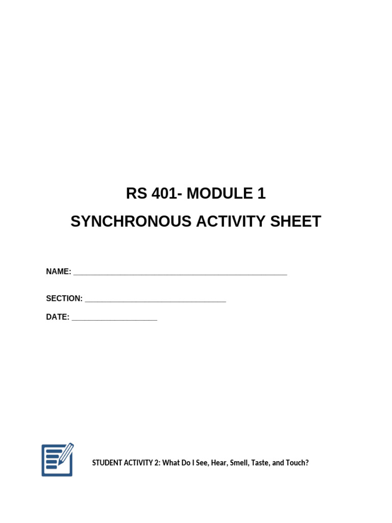 MODULE 1 Syhchronous Activity V3 | PDF