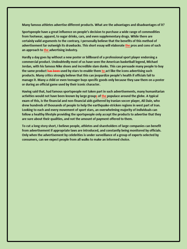 Amir G, Athletes & Advertisements | PDF