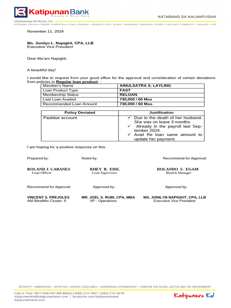 Letter of Justification For Deviation - Regular | PDF