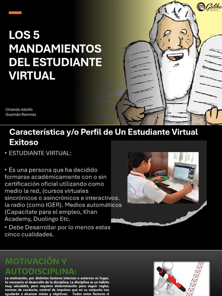 Los 5 Mandamientos Del Estudiante Virtual | PDF | Motivación | Motivacional