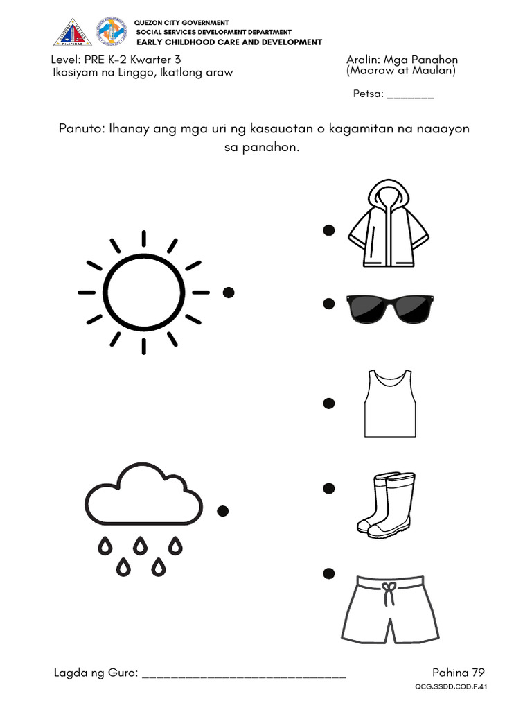 Week 9 Pre K2 Q3 Worksheet | PDF