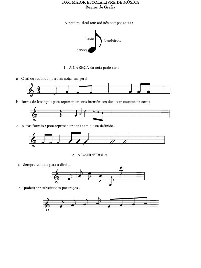 Regras de Grafia de Notas Musicais | PDF