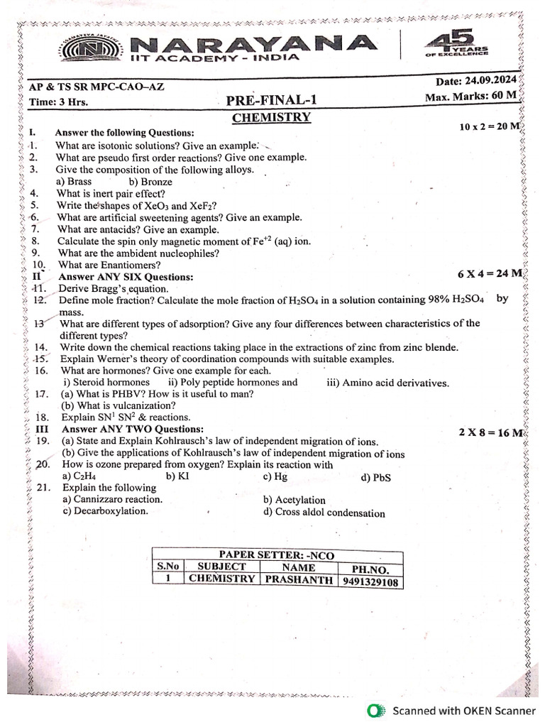 SR MPC Pre-Final (Set-1, Set-2,&2,3) Term-1 | PDF