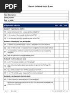 PTW Audit Checklist - ENG | PDF | Risk Assessment | Audit