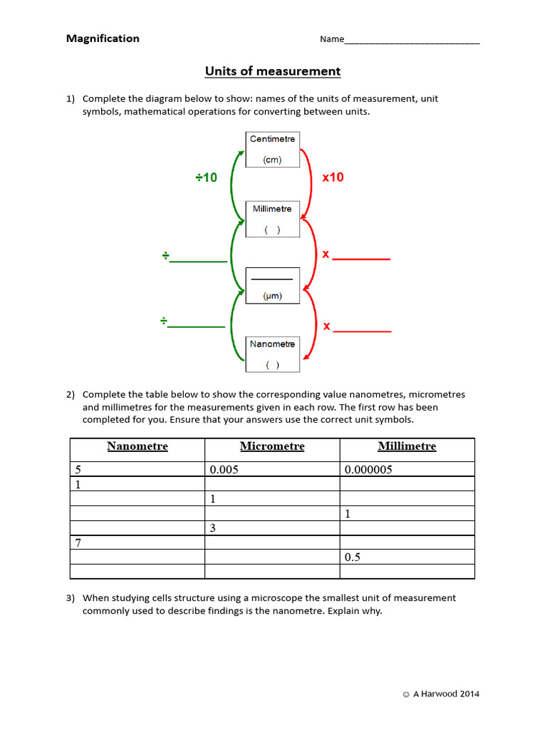 Magnification Workbook | PDF | Optics | Microscopy