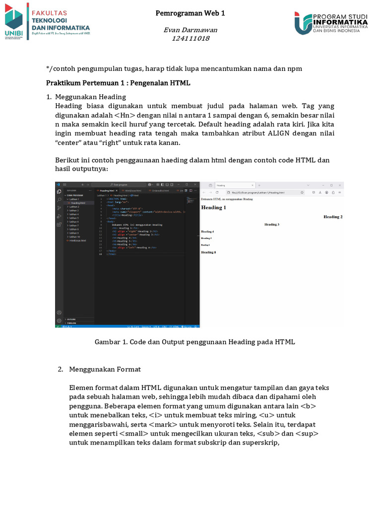 Pengenalan Elemen Dasar HTML | PDF