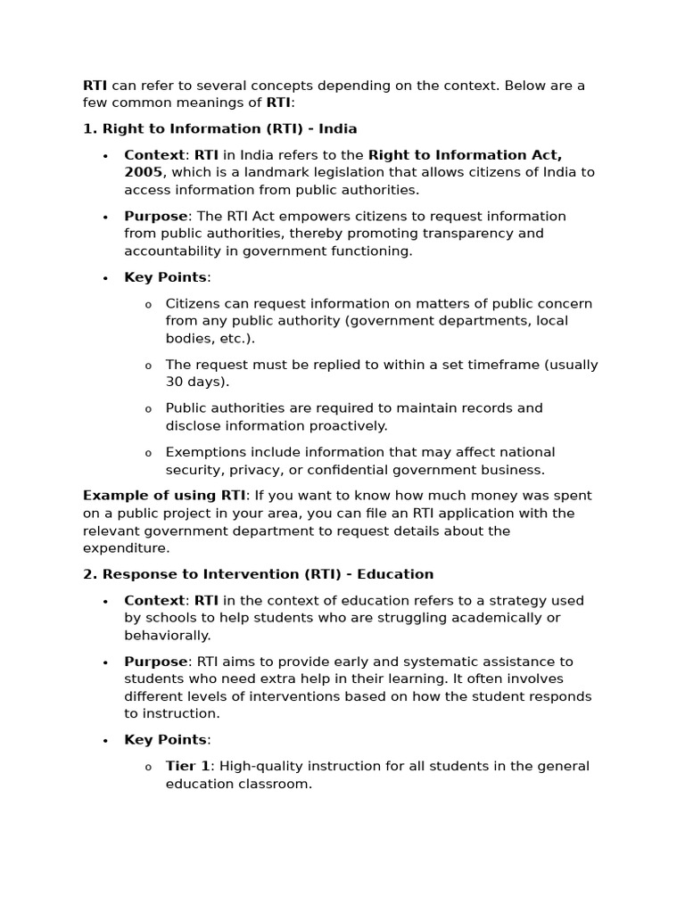 Understanding RTI: Types and Applications | PDF | Learning