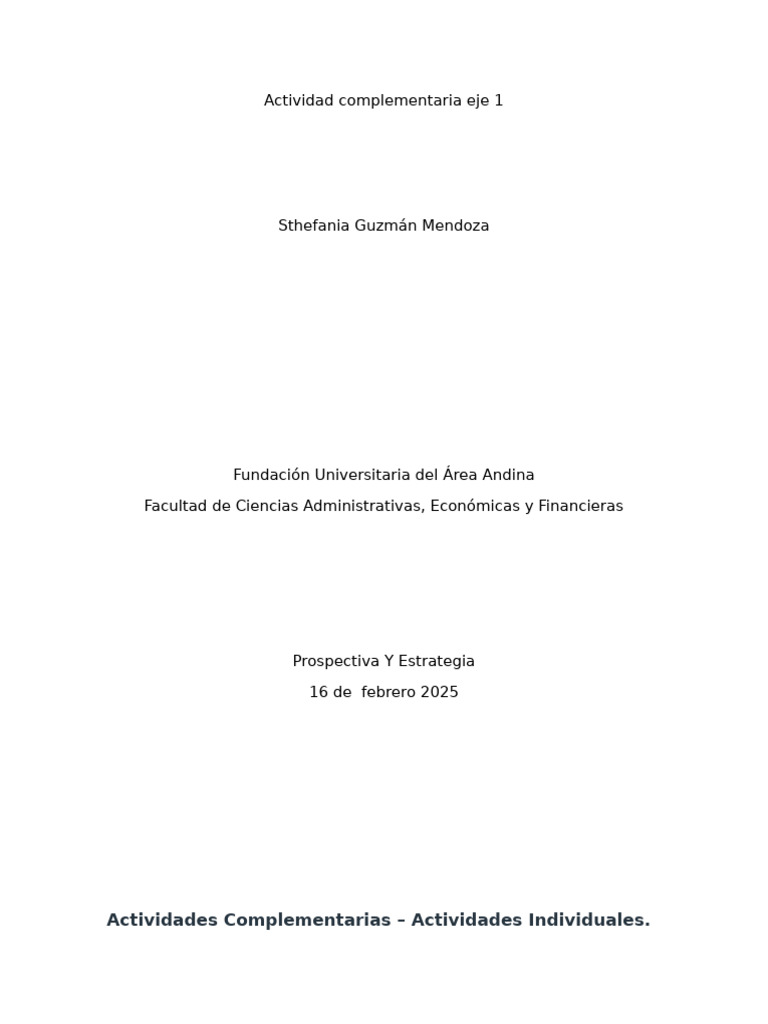 Actividad Complementaria Eje 1 | PDF