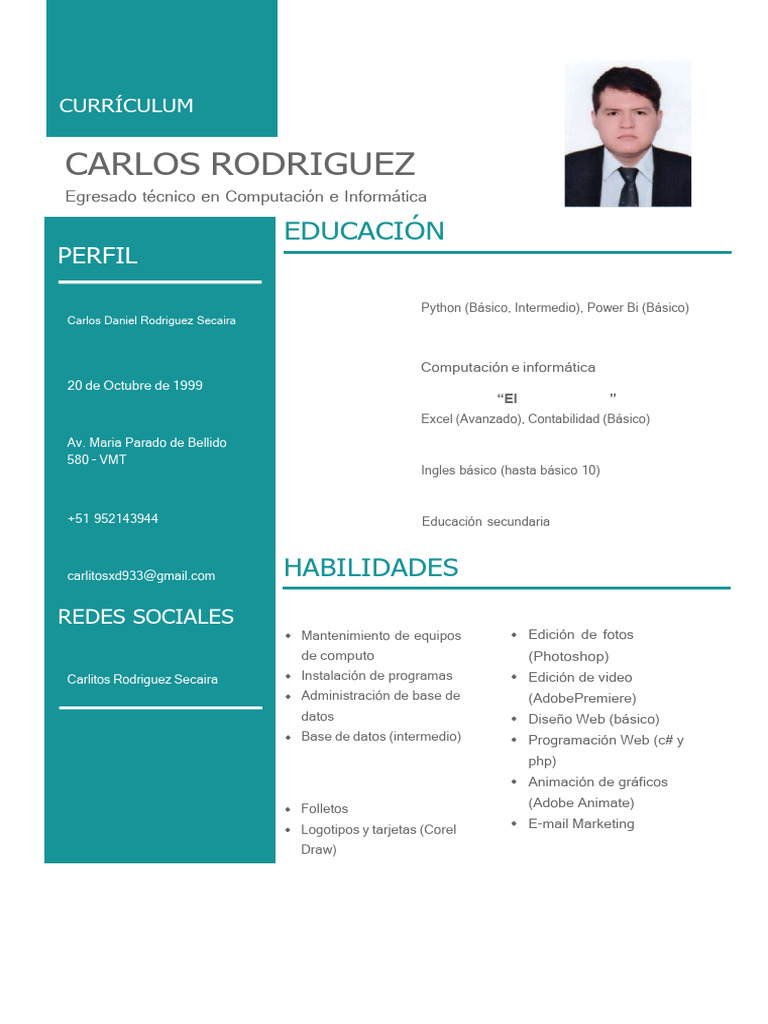 Currículum de Carlos Rodríguez en TI | PDF | Informática | Tecnologías ...
