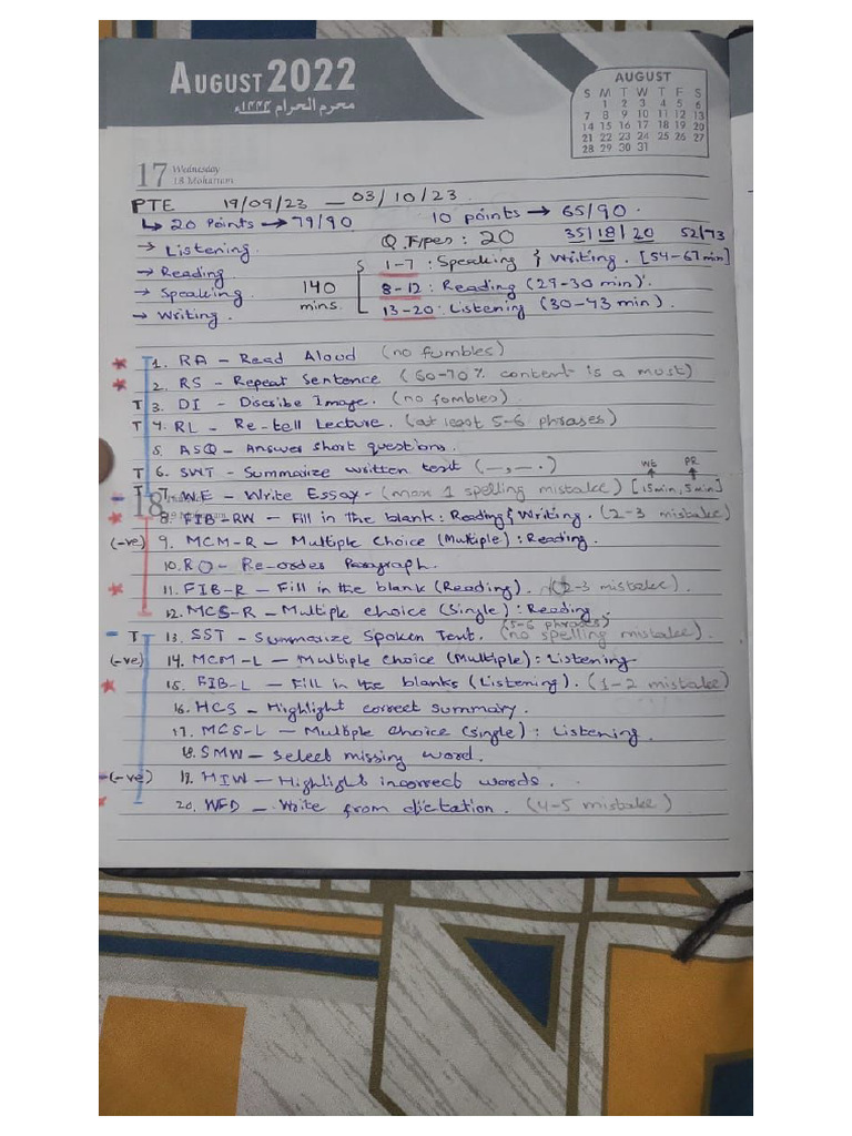 PTE Rohit Notes | PDF