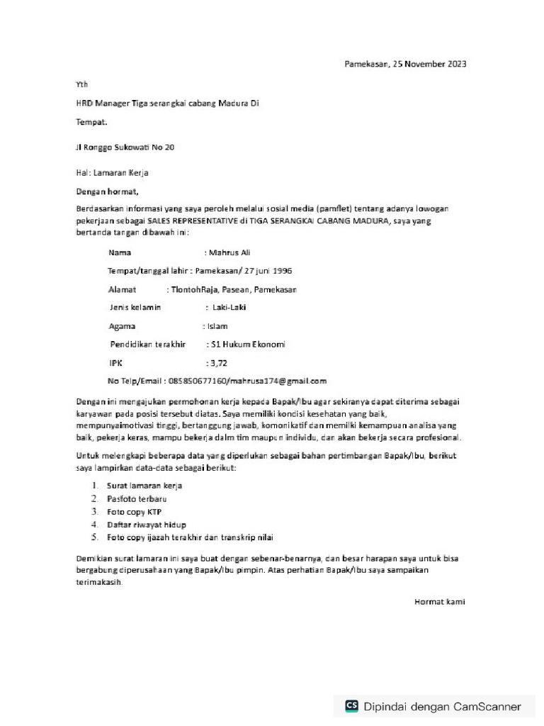 Berkas Lamaran Pekerjaan | PDF