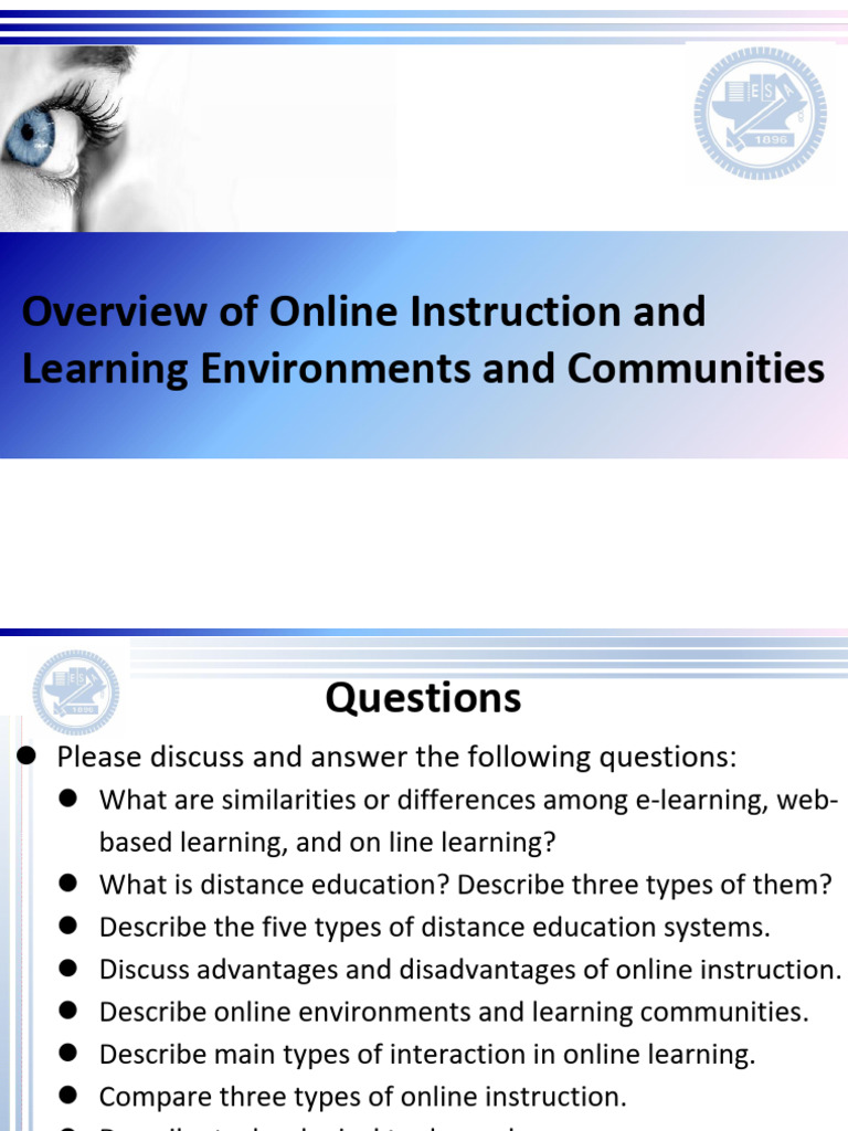 1 - Overview of Online Instruction and Learning | PDF | Educational ...
